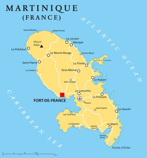 Plans et carte de la Martinique : routes, plages, communes… 🗺️ ...